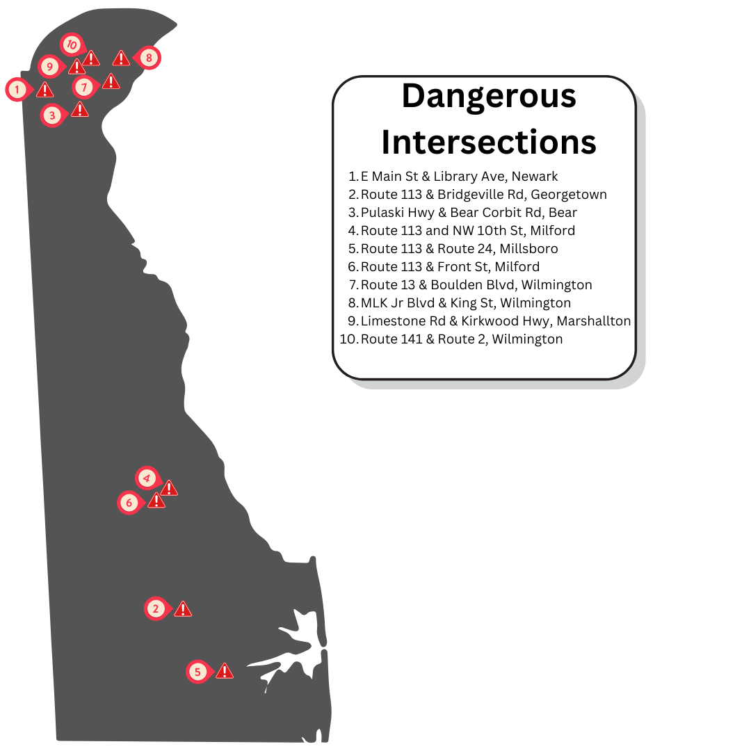 Dangerous Intersection Map - Delaware Maps