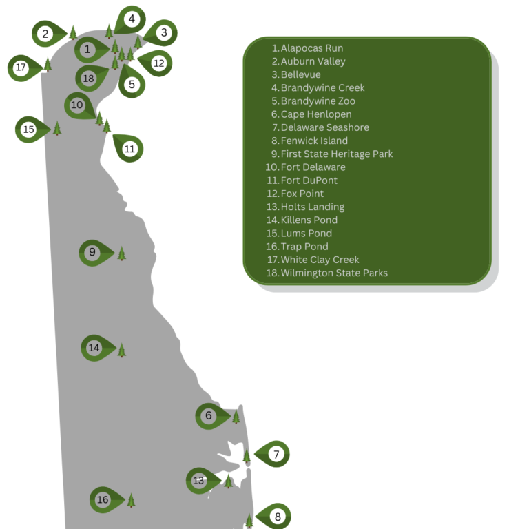Delaware State Park Map - Delaware Maps